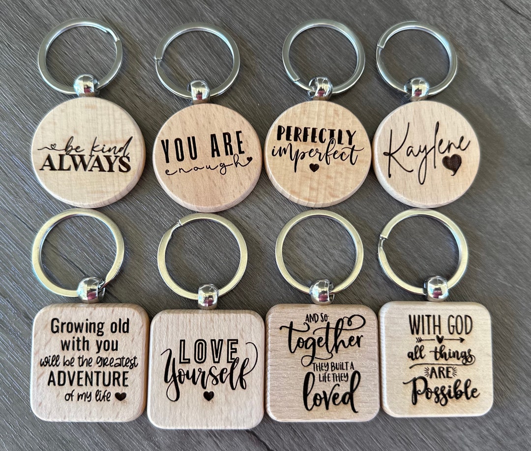 Keychain, Wood Keychain, Bridesmaid Gift, Gift, Motivational Keychain ...