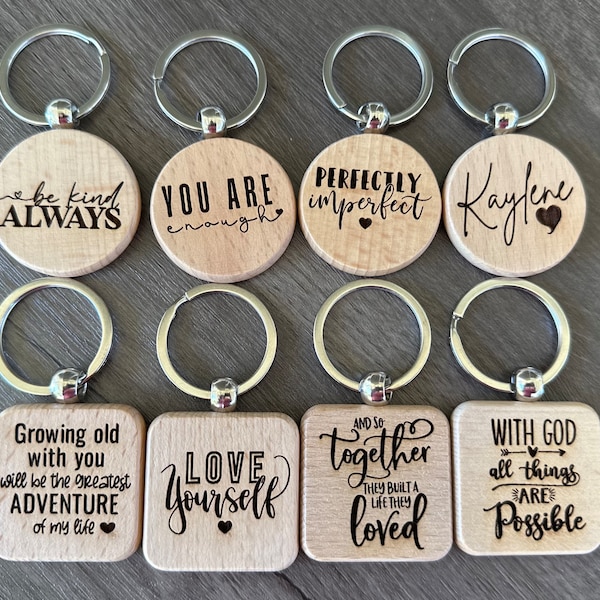 Wood Keychain - Etsy