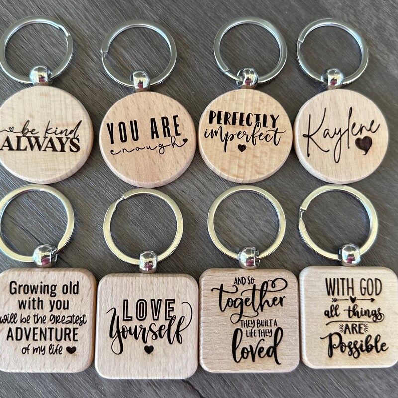 Wood Keychain - Etsy