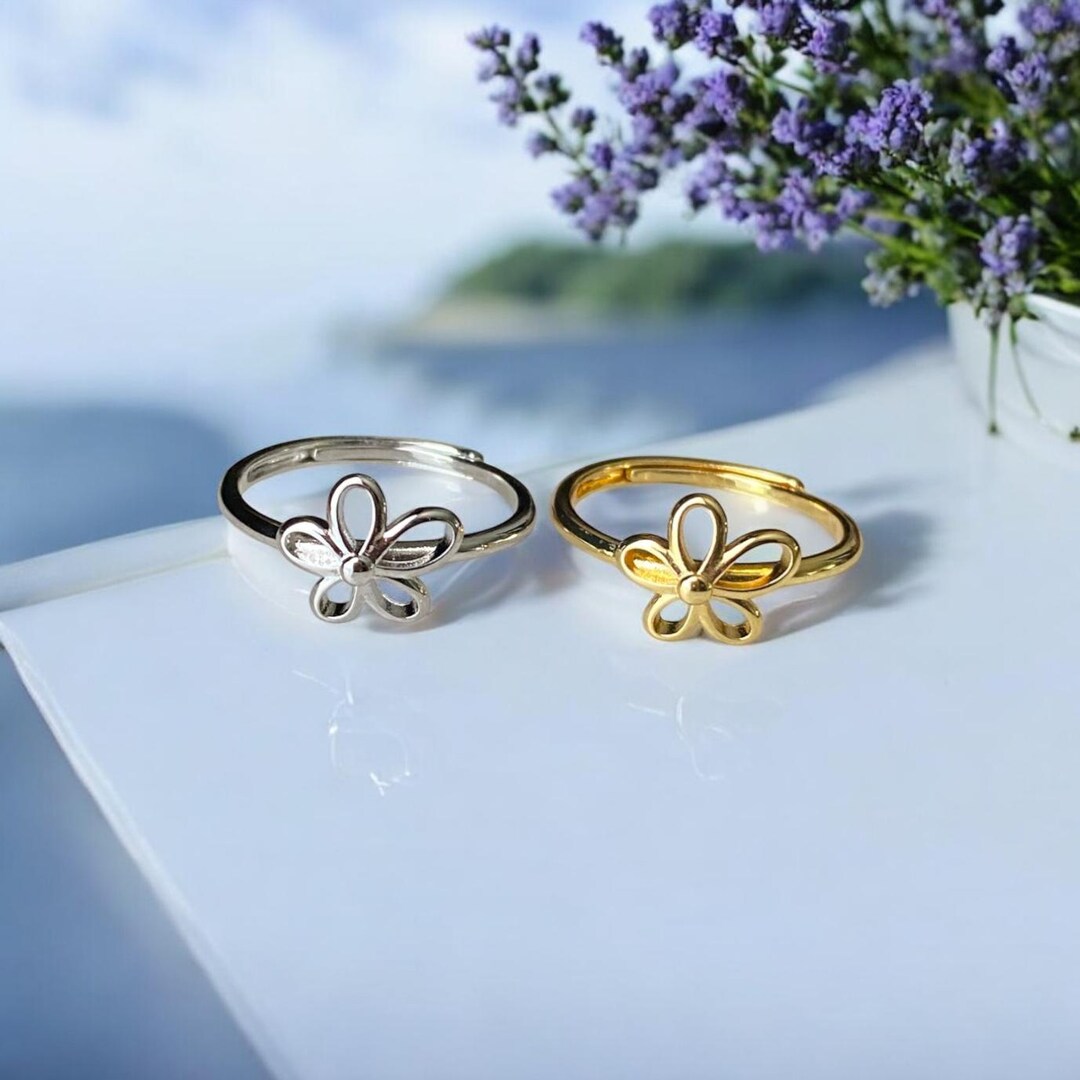 Thin Adjustable Stackable Ring, Gold Silver Stackable Ring, Minimalist ...