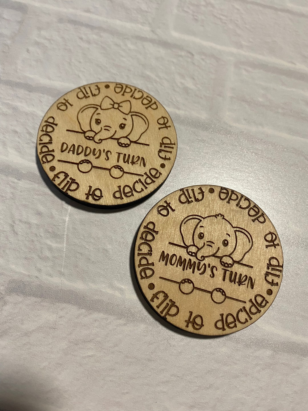 Baby Shower Decision Coin, Mommy or Daddy, Elephant Gift - Etsy