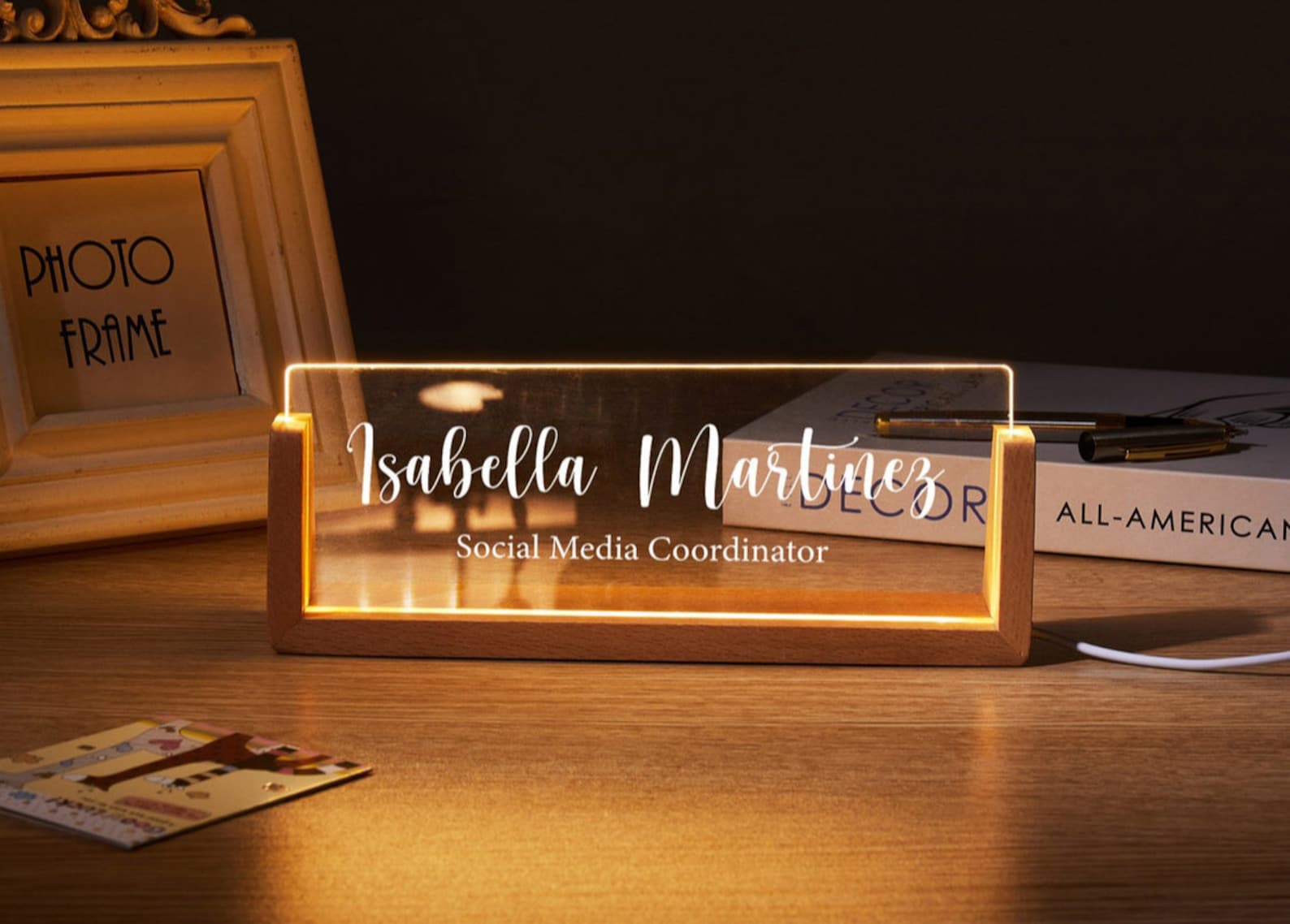 Personalized Modern Office Desk Name Plate, Custom Desk Nameplate With ...