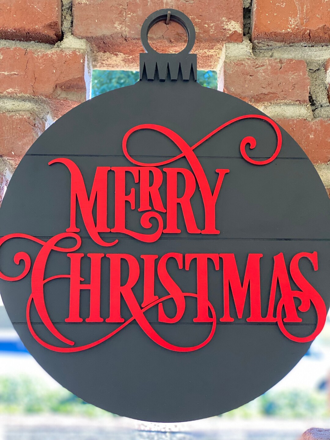 Merry Christmas Home Sign, Shiplap Door Hanger, Front Door Decor ...