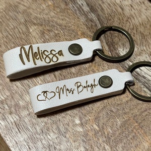 Custom Keychain, Leather Keychain, Personalized Keychain, Handmade ...