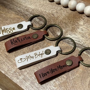 Custom Keychain, Leather Keychain, Personalized Keychain, Handmade ...