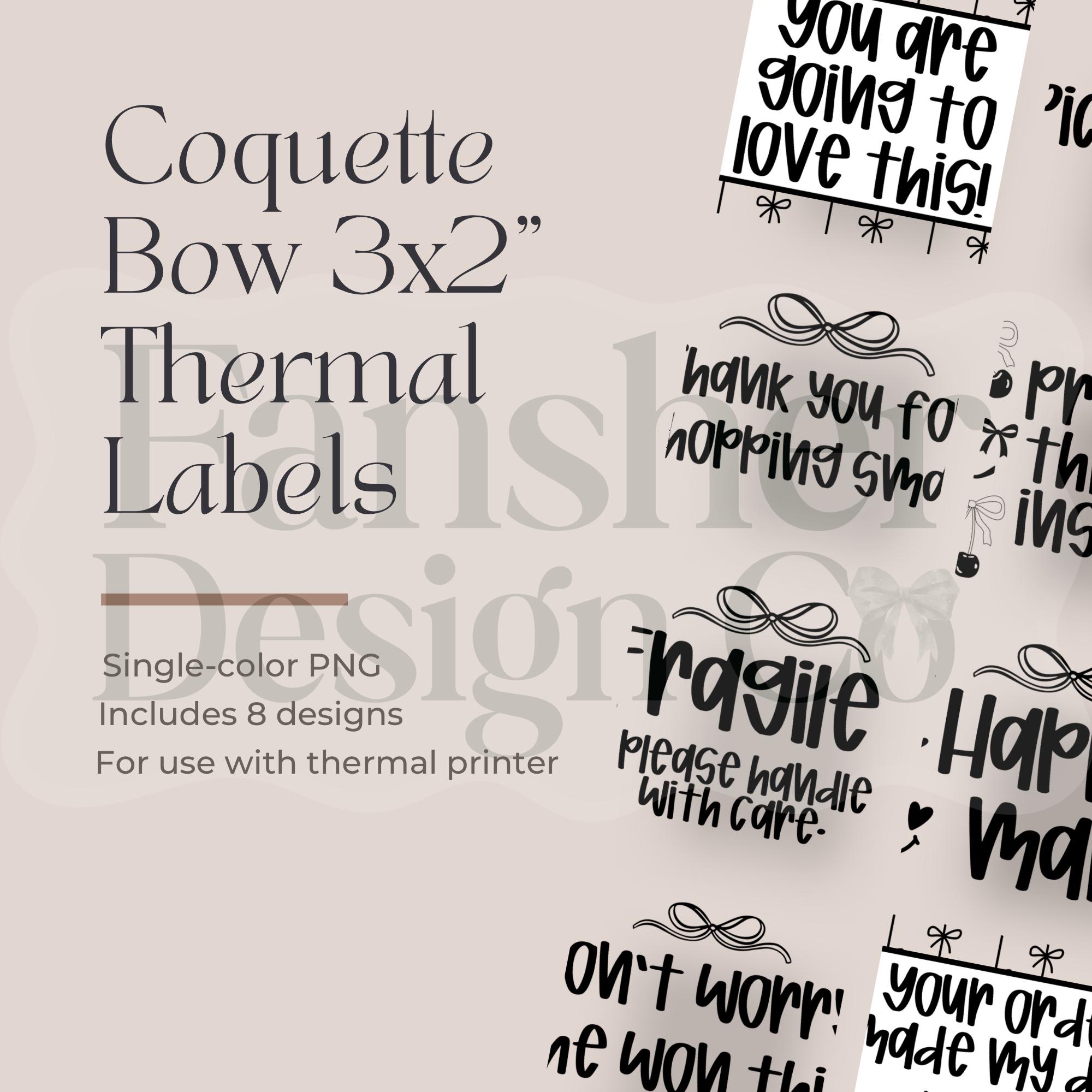 Thermal Labels 3x2” PNG Digitals Coquette Bows - 8 Label Designs - Etsy