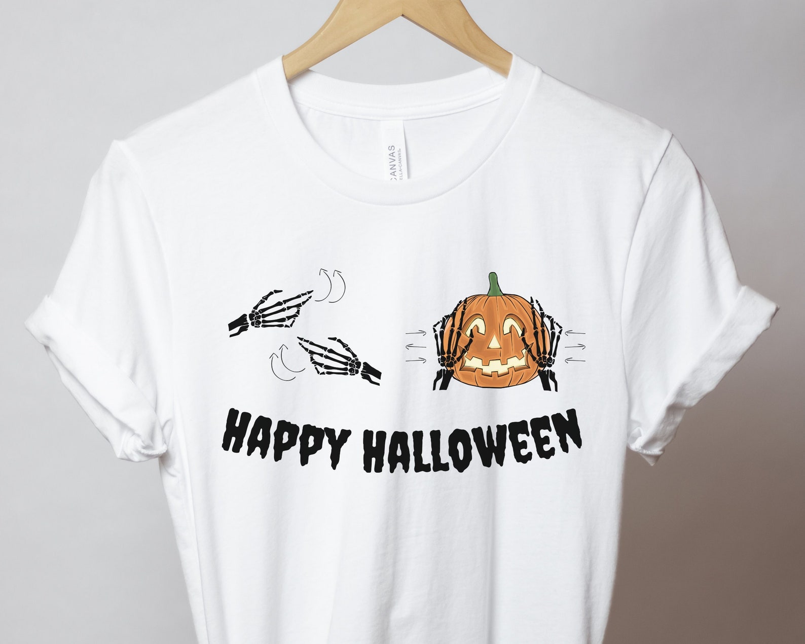ASL Happy Halloween Tee, Happy Halloween in American Sign Language Gift ...
