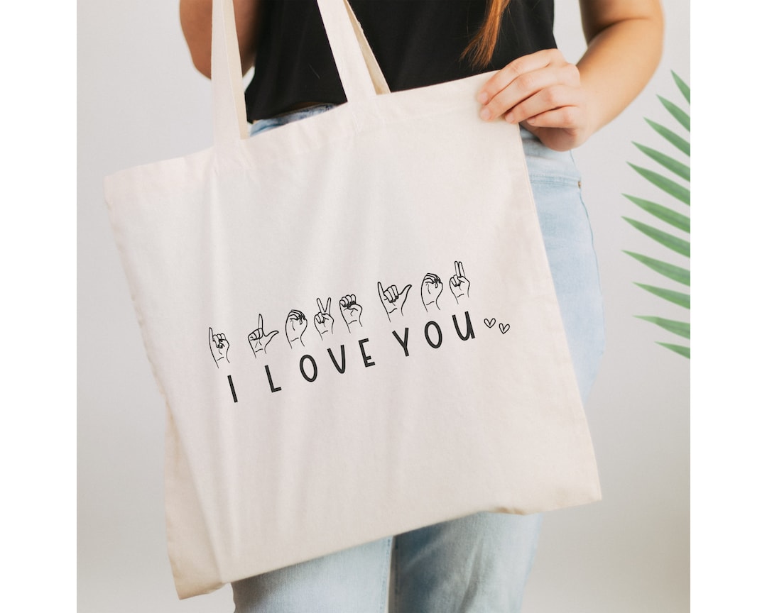 ASL Hand Sign Tote Bag | Fingerspelling Ily Sign Language I Love You ...