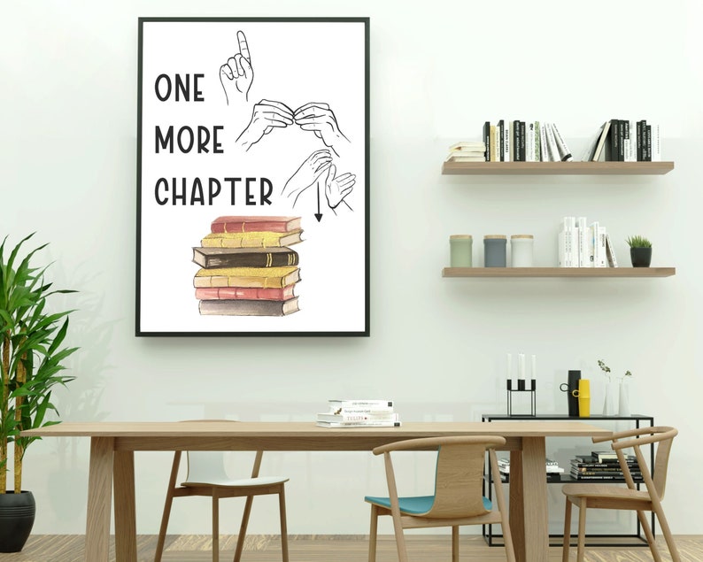 ASL One More Chapter Poster, Deaf Reading Book Club Digital Download ...
