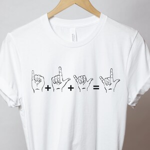 ASL Ily Math American Sign Language Tee Gift for Deaf - Etsy