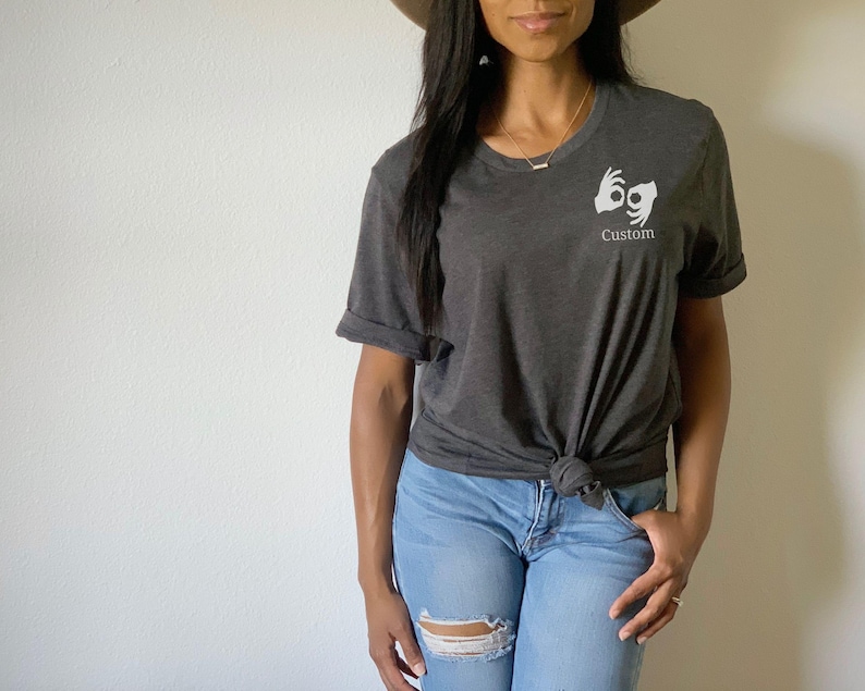 Custom Sign Language Interpreter Tee, Interpreter Pocket ASL Tshirt ...