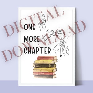 ASL One More Chapter Poster, Deaf Reading Book Club Digital Download ...