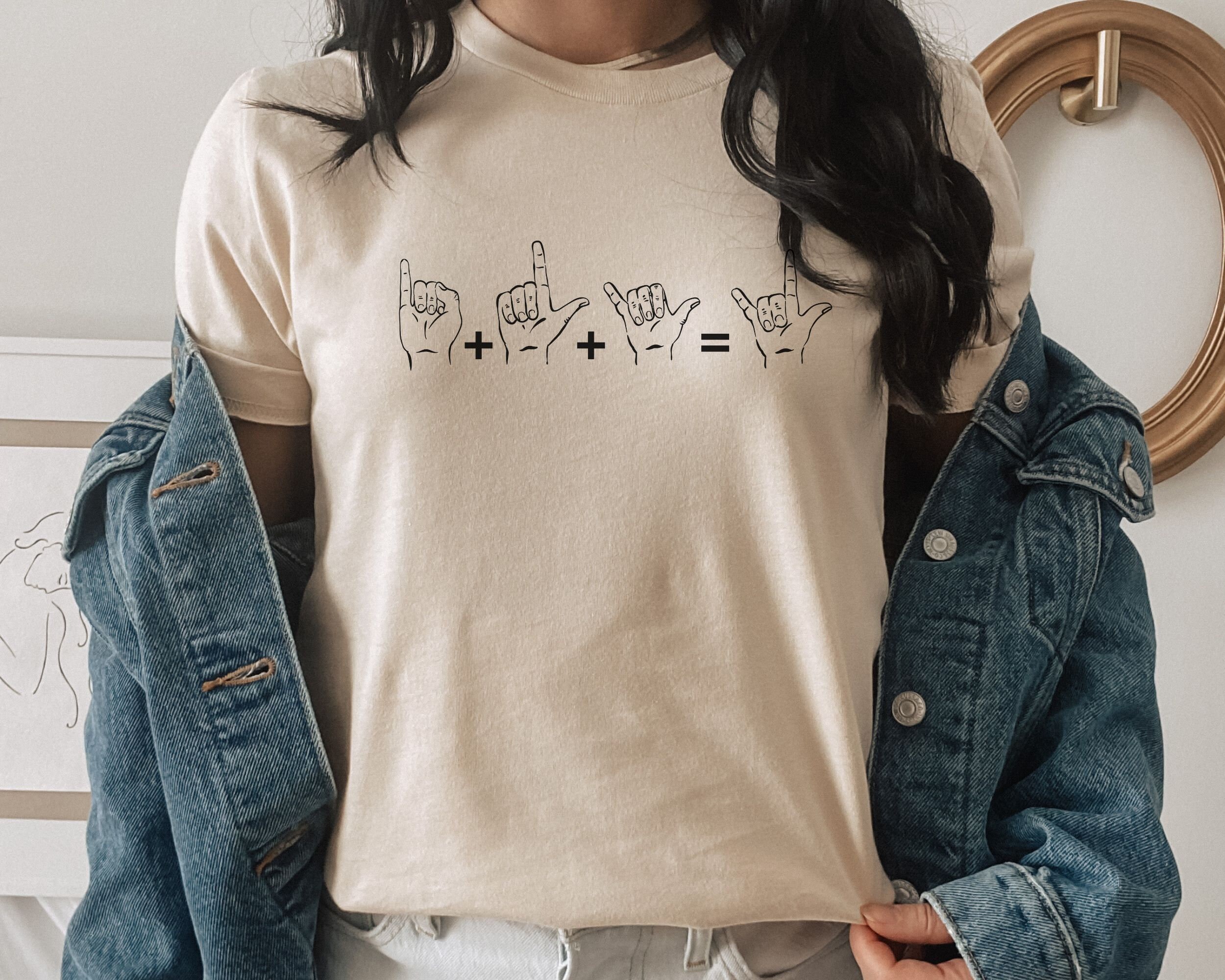 ASL Ily Math American Sign Language Tee Gift for Deaf - Etsy