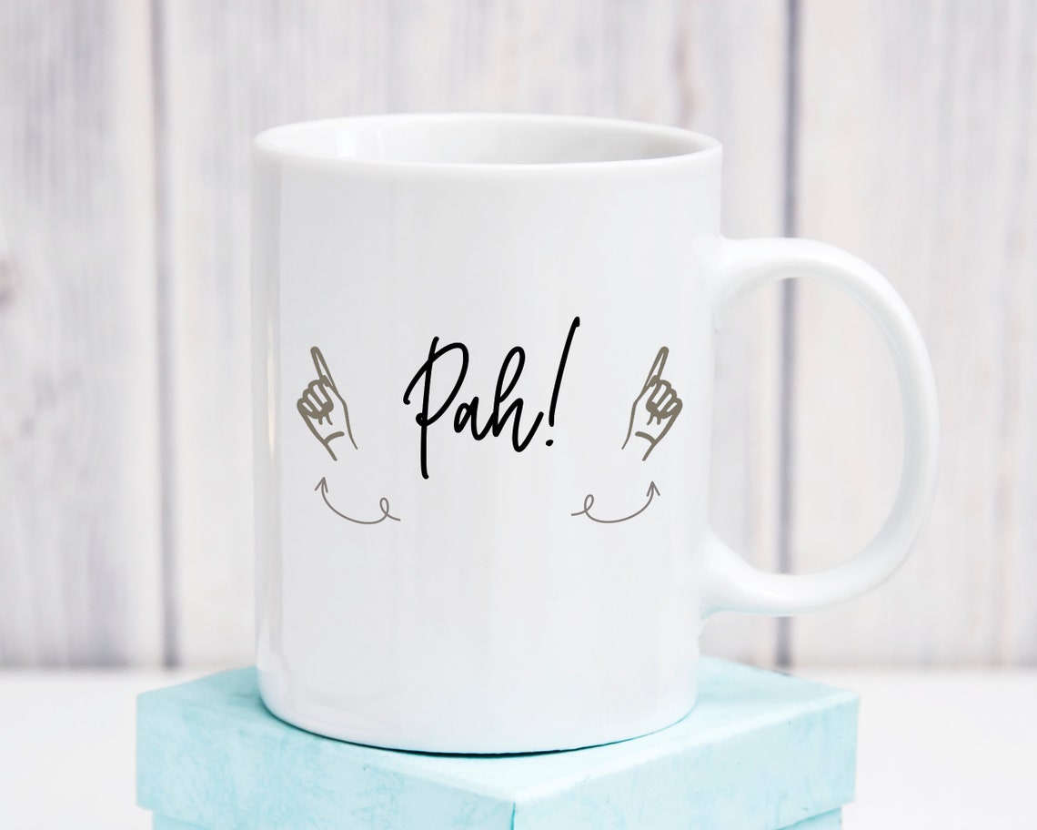 ASL Pah Coffee Mug, American Sign Language Gift, ASL Gift, ASL Teacher ...