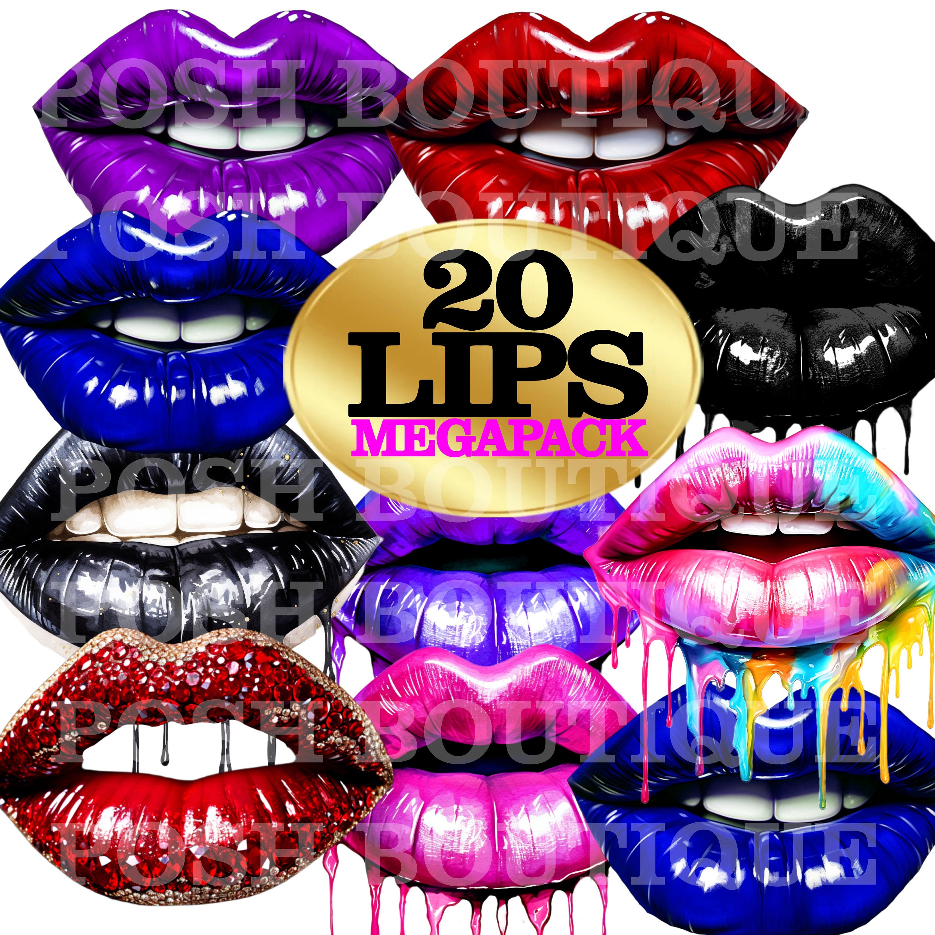 Lips Red Clipart Border
