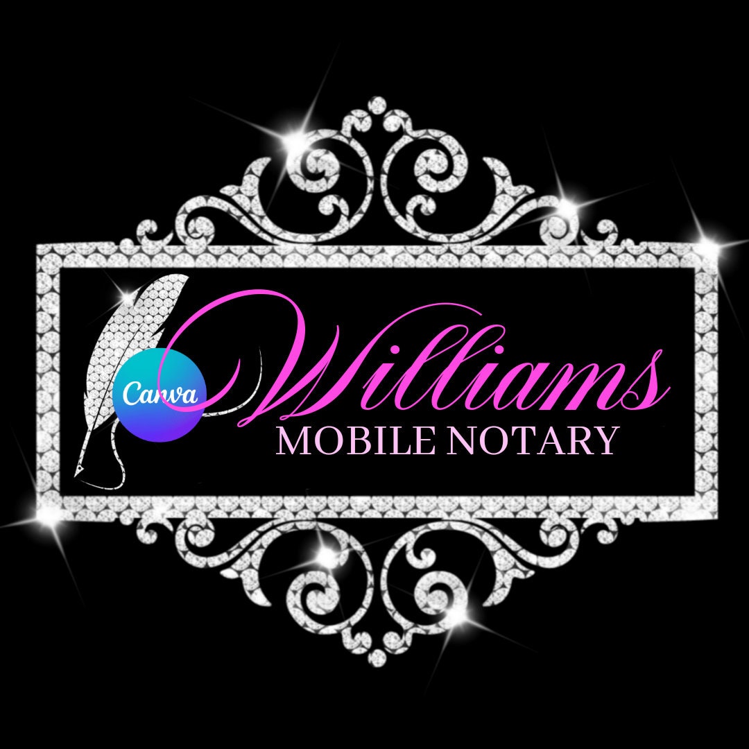 Notary Logo, DIY Logo, Business Logo, Mobile Notary Logo, Glam Logo ...