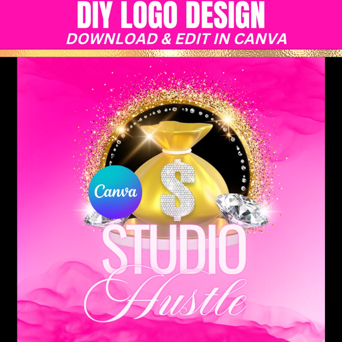 Glam Logo, DIY Logo, Boutique Logo, Hair Logo, Luxury Logo, Salon Logo ...