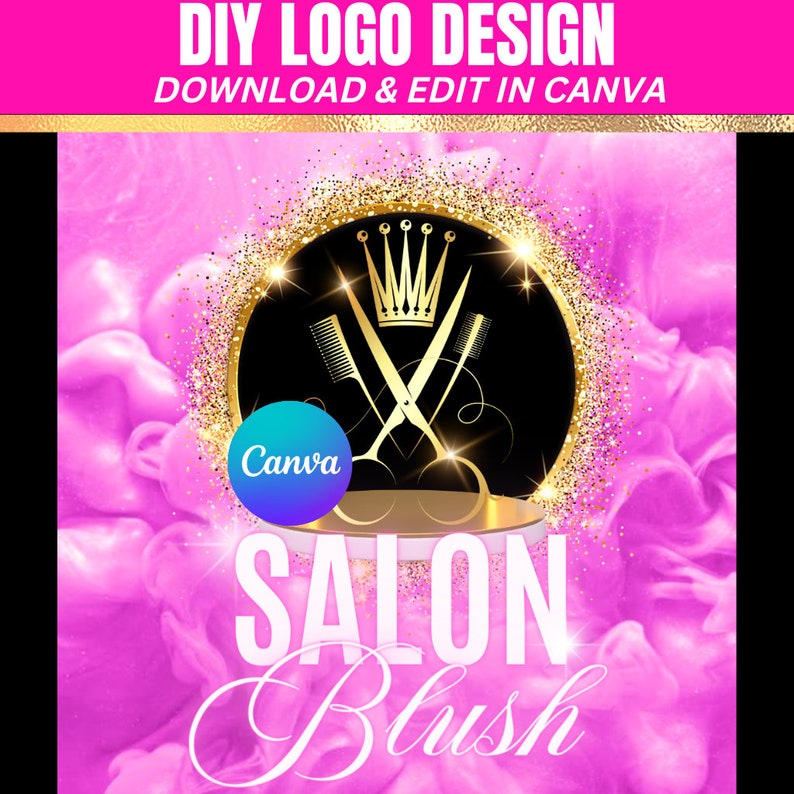 Glam Logo, DIY Logo, Boutique Logo, Hair Logo, Luxury Logo, Salon Logo ...