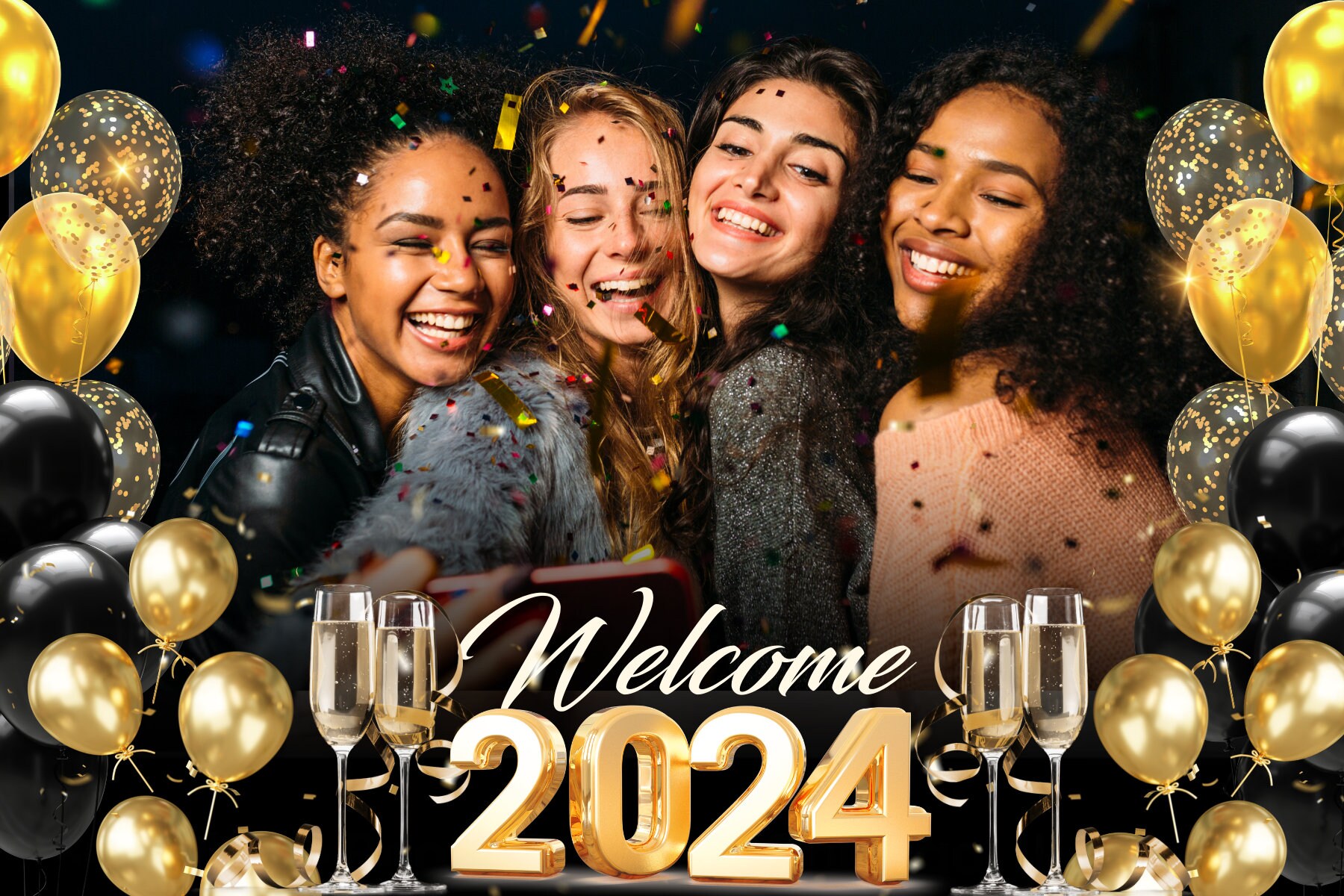 New Year Overlay for 360 Photo Booth - Etsy