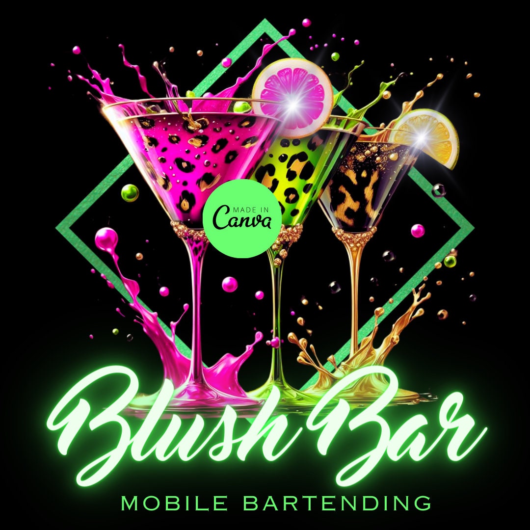 Bartender Logo, Mobile Bartending Logo, DIY Logo, Business Logo, Luxury ...