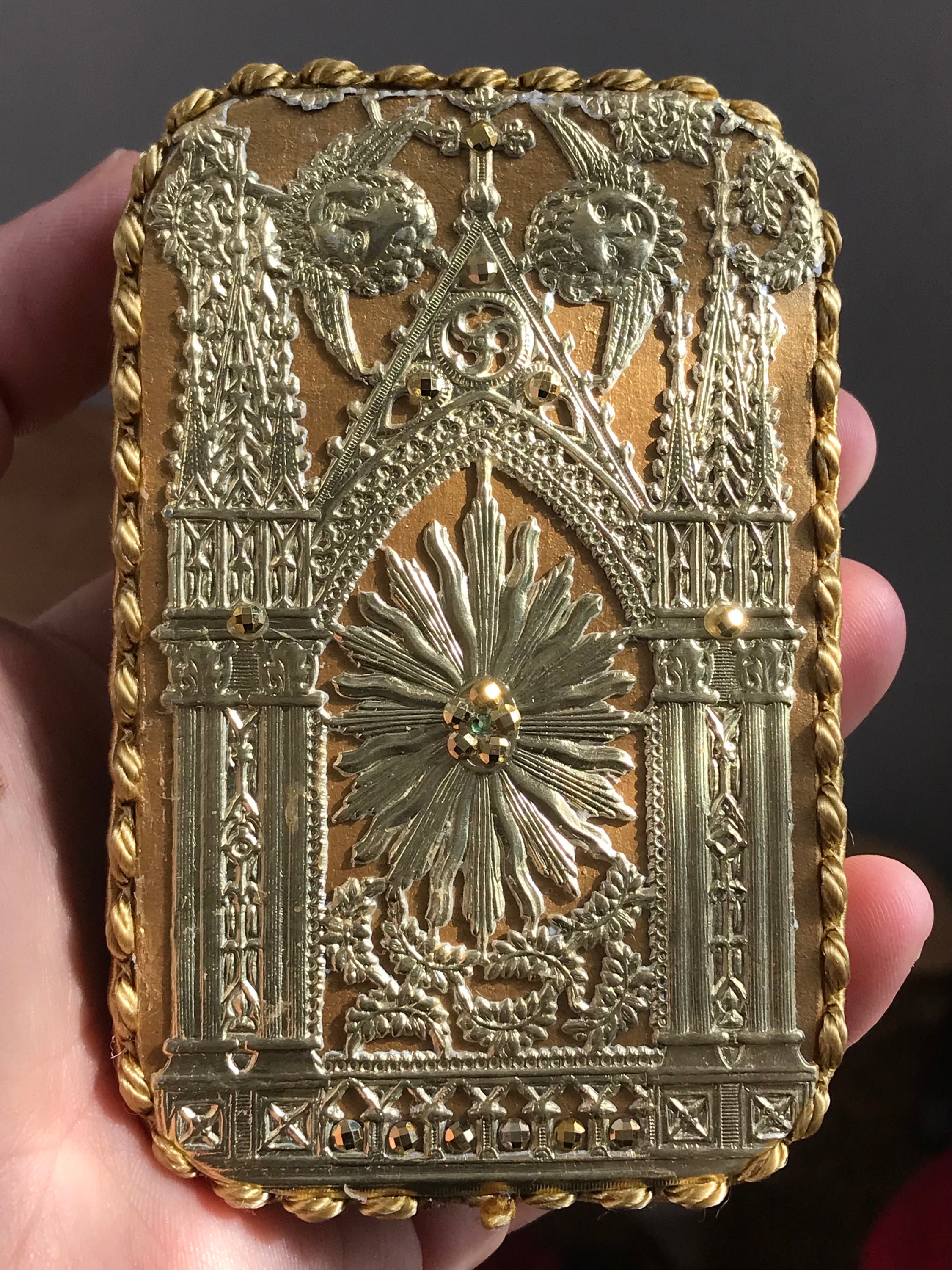 Abandoned Jesus Divine Prisoner Bronze Gold Tabernacle (shrine Tin Mini ...