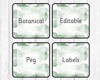 Botanical Themed Tray Labels editable - Etsy