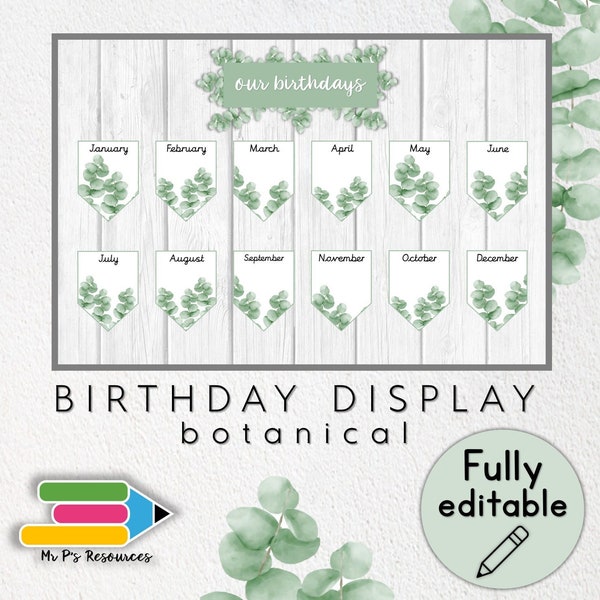 Classroom Birthday Display - Etsy
