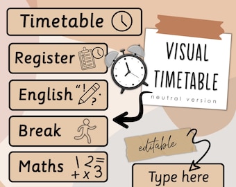 Hessian Visual Timetable digital - Etsy UK
