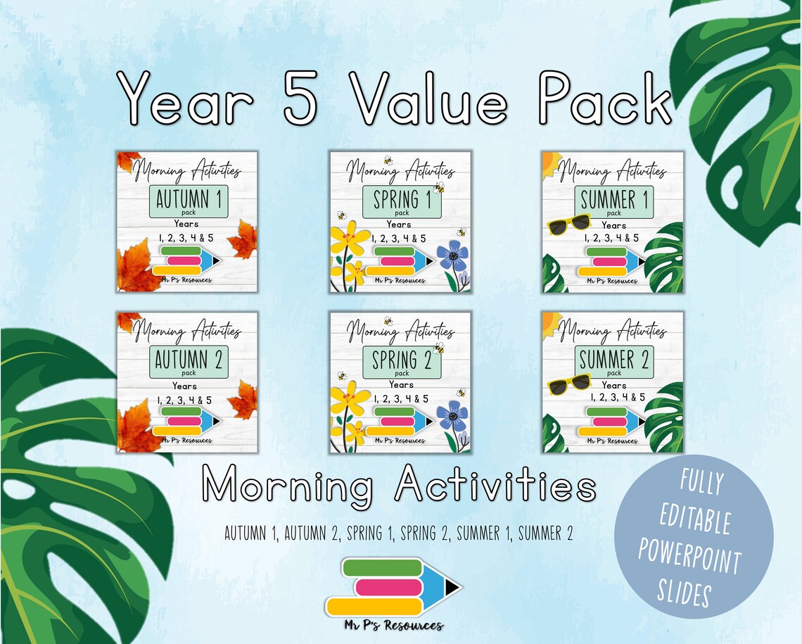 Morning Activities Year 5 (whole Year - VALUE PACK) - Etsy