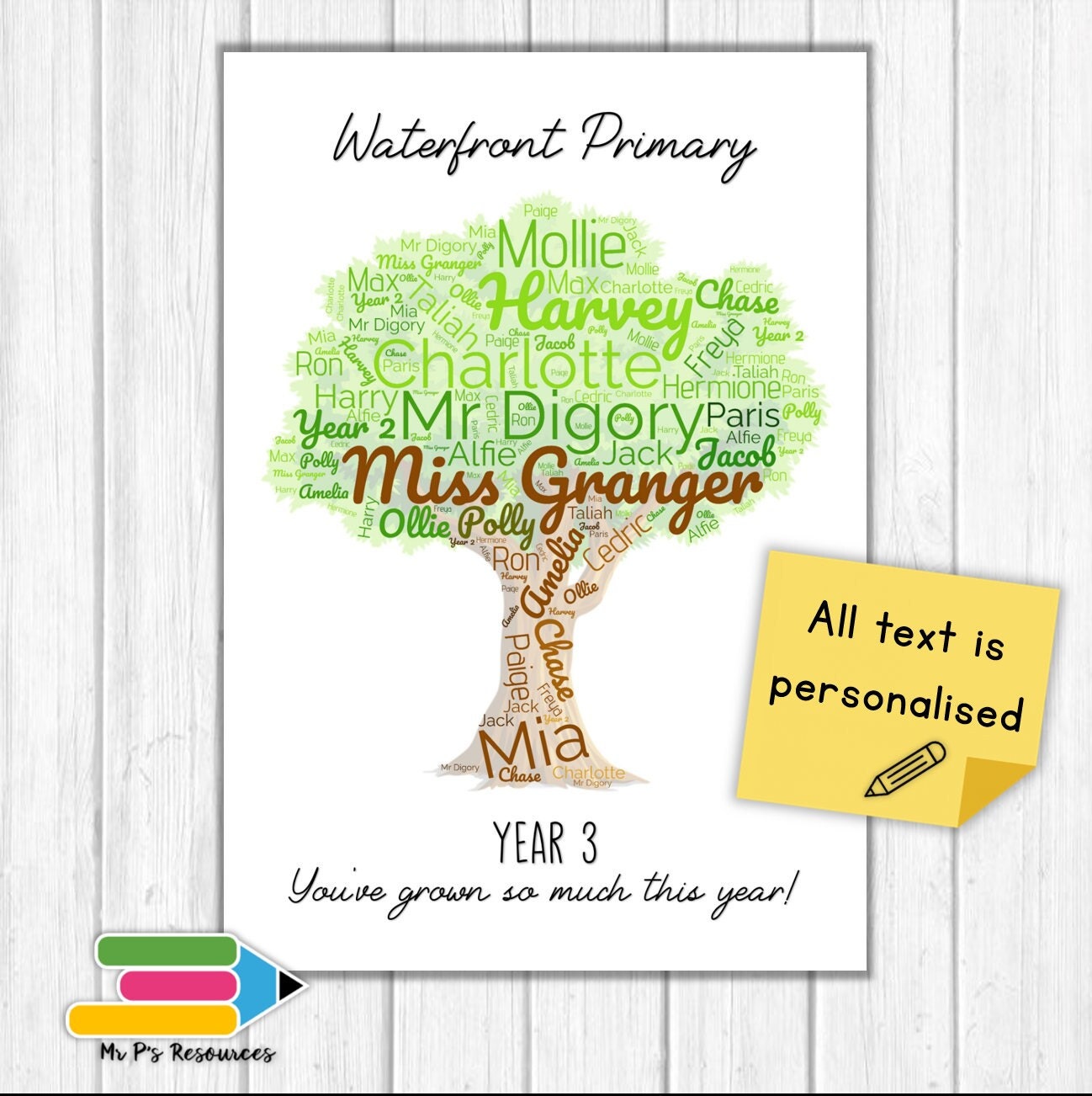 Personalised, End of Year/graduation Print, Class Print, Class Gift ...