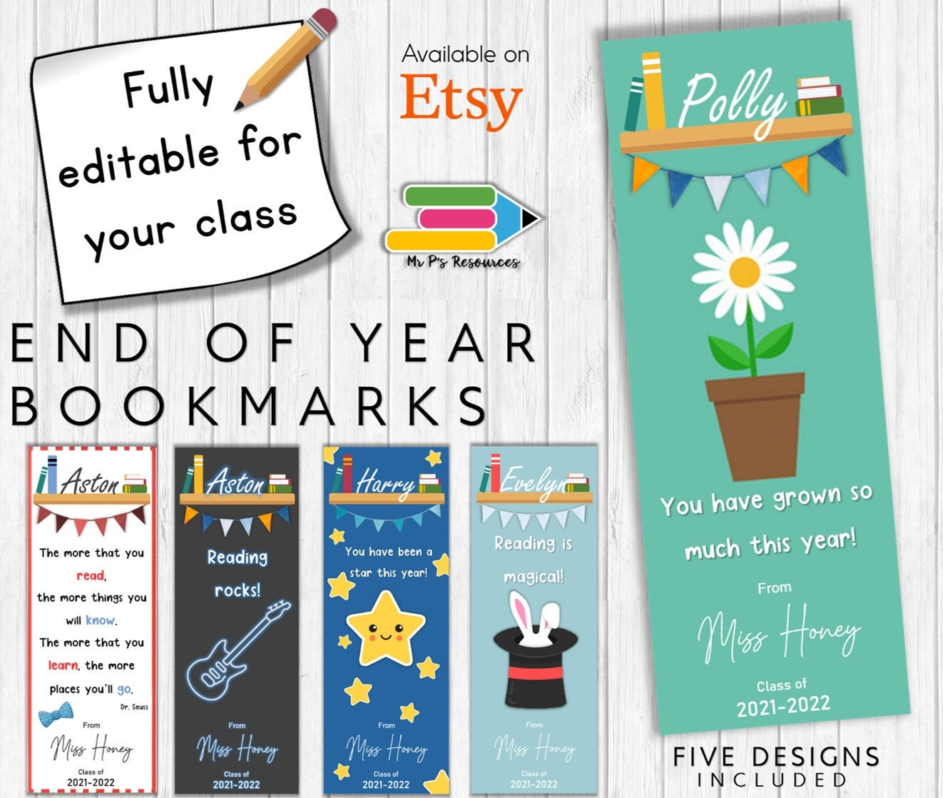 Personalised End of Year Bookmarks 2023 - Etsy