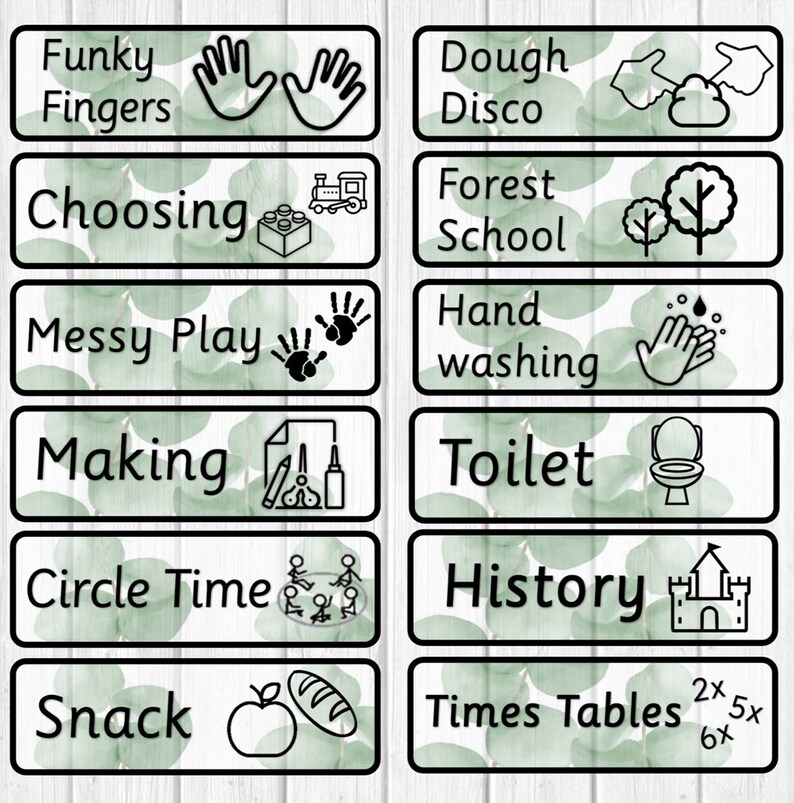 Visual Timetable Botanical - Etsy