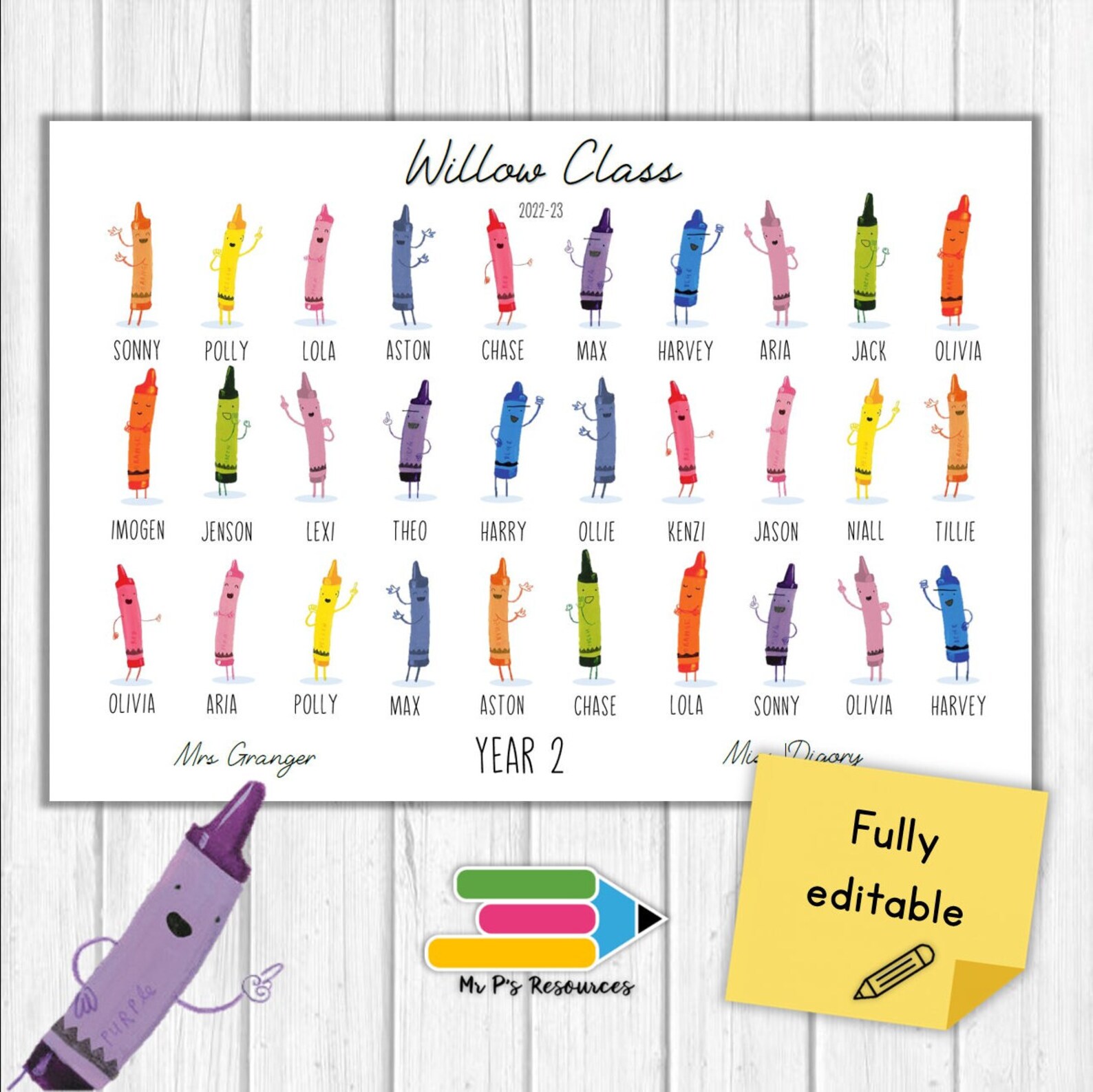 Crayon Print and Bookmark Bundle - Etsy