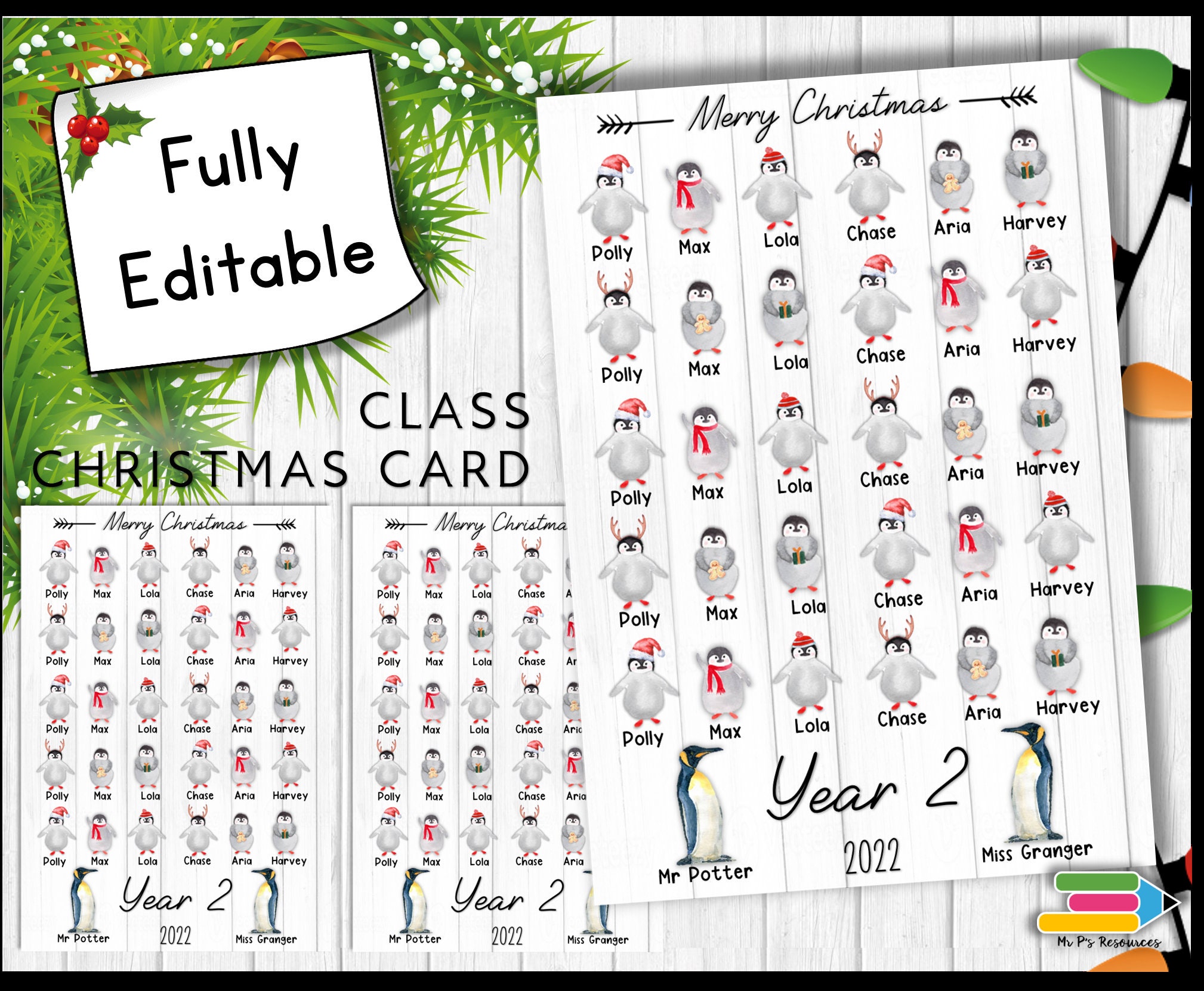 Personalised Class Christmas Card BUMPER PACK - Etsy UK