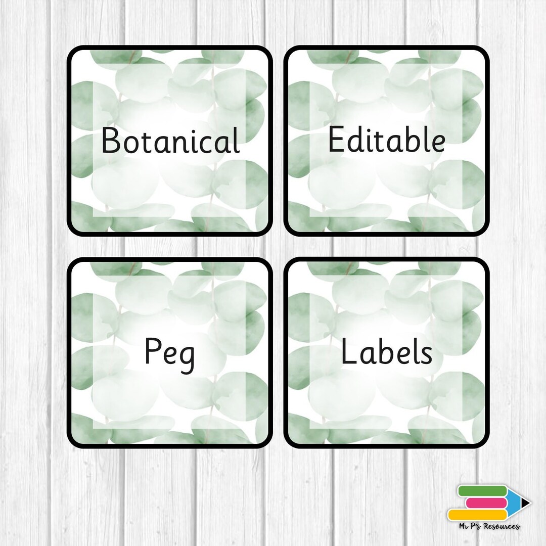 Botanical Themed Peg Labels (editable) - Etsy UK