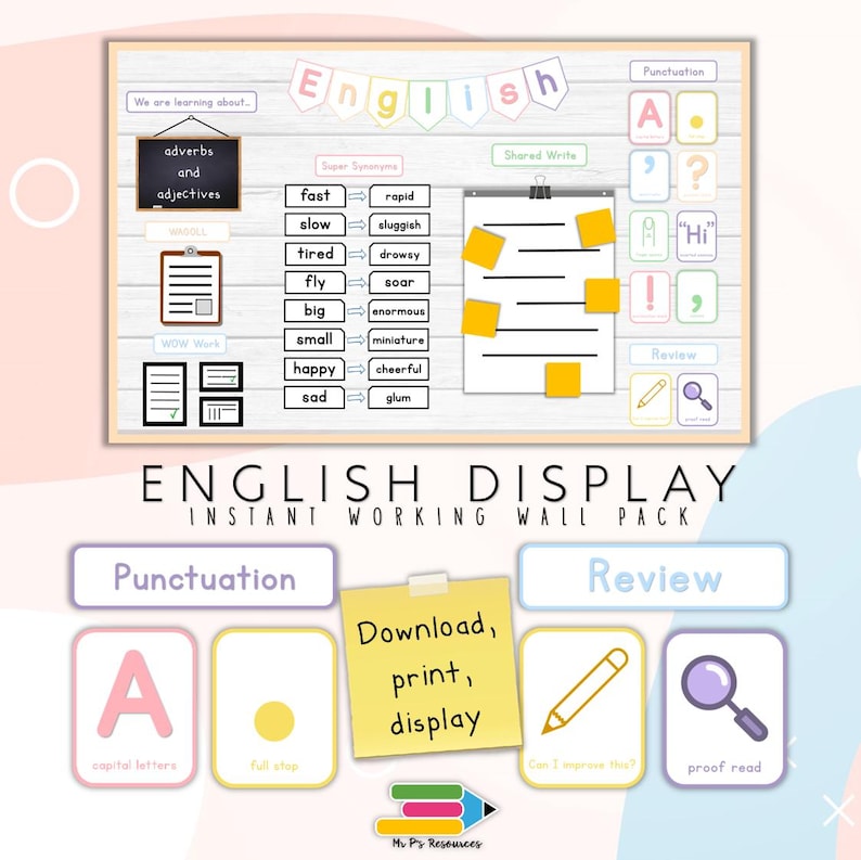 English & Maths Display Pack - Pastel - Etsy