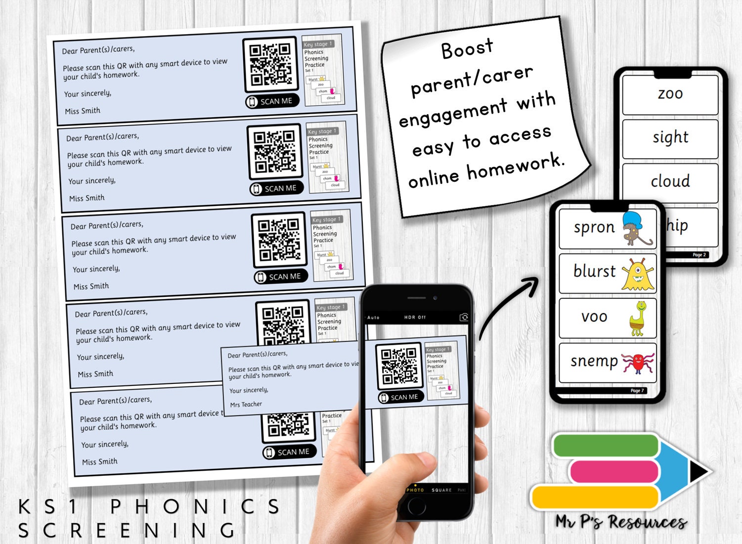 Smartphone Phonics Homework (pack 1) - Etsy