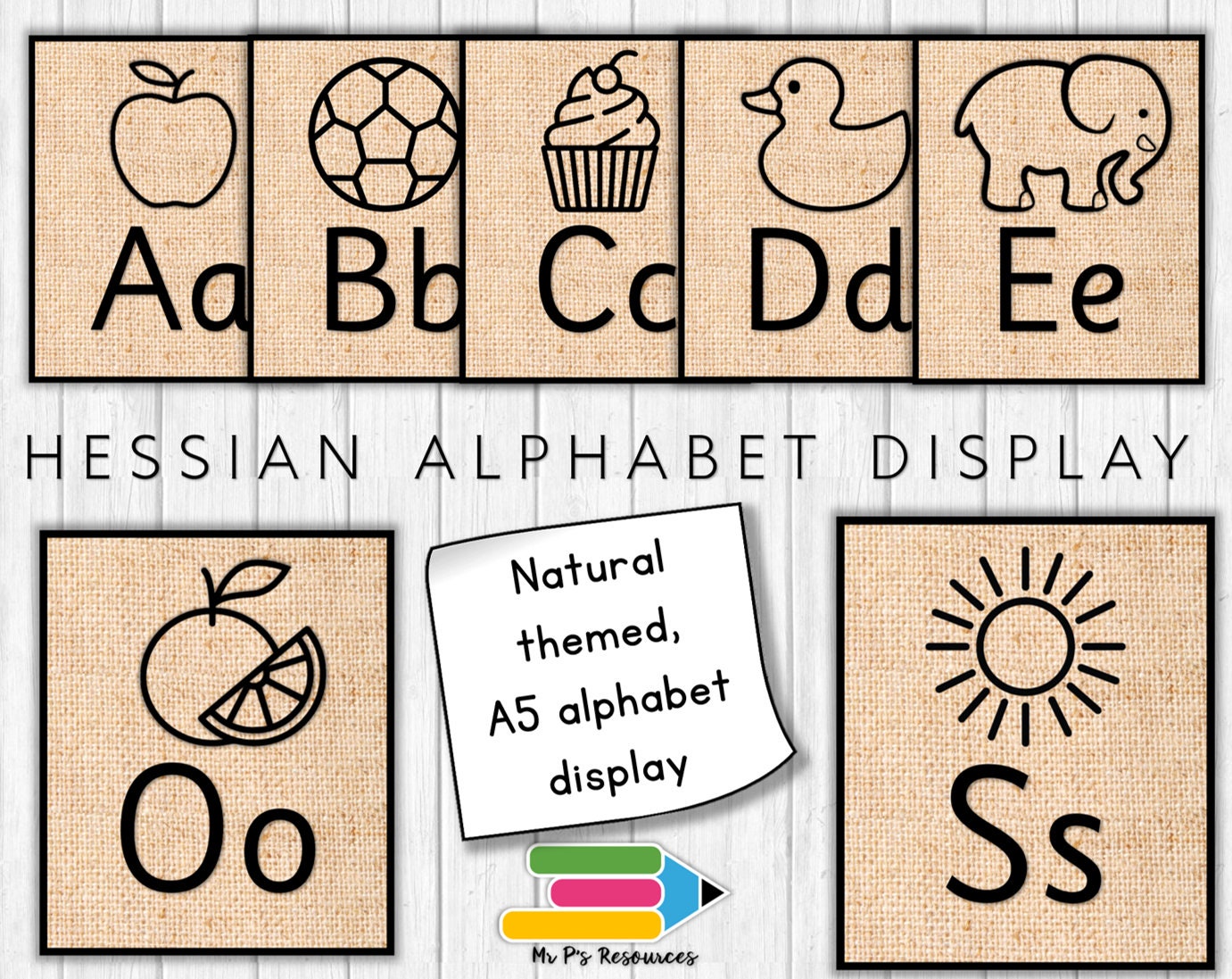Hessian Alphabet Display - Etsy UK
