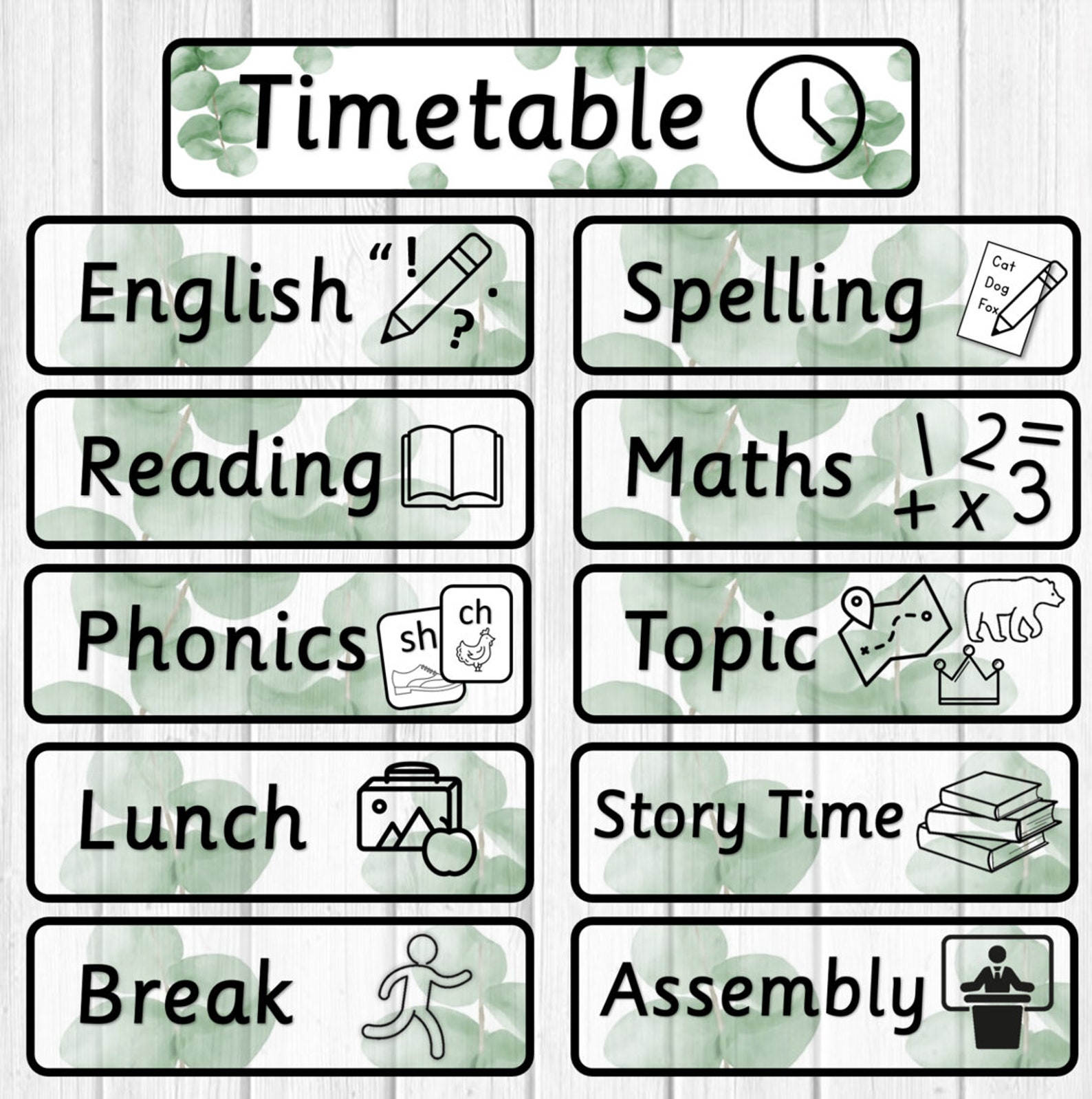 Visual Timetable Botanical - Etsy