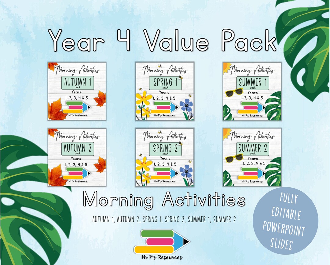Morning Activities Year 4 (whole Year - VALUE PACK) - Etsy UK