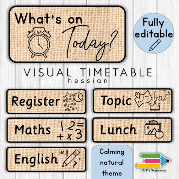 Hessian Visual Timetable digital - Etsy UK