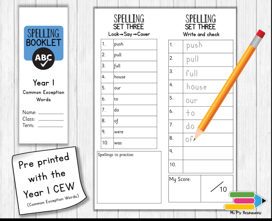 Year 1 Spelling Booklet - Etsy