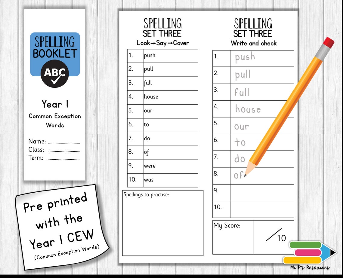 Year 1 Spelling Booklet - Etsy