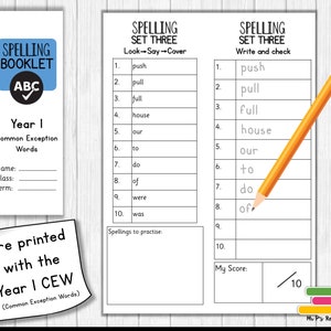 Year 1 Spelling Booklet - Etsy