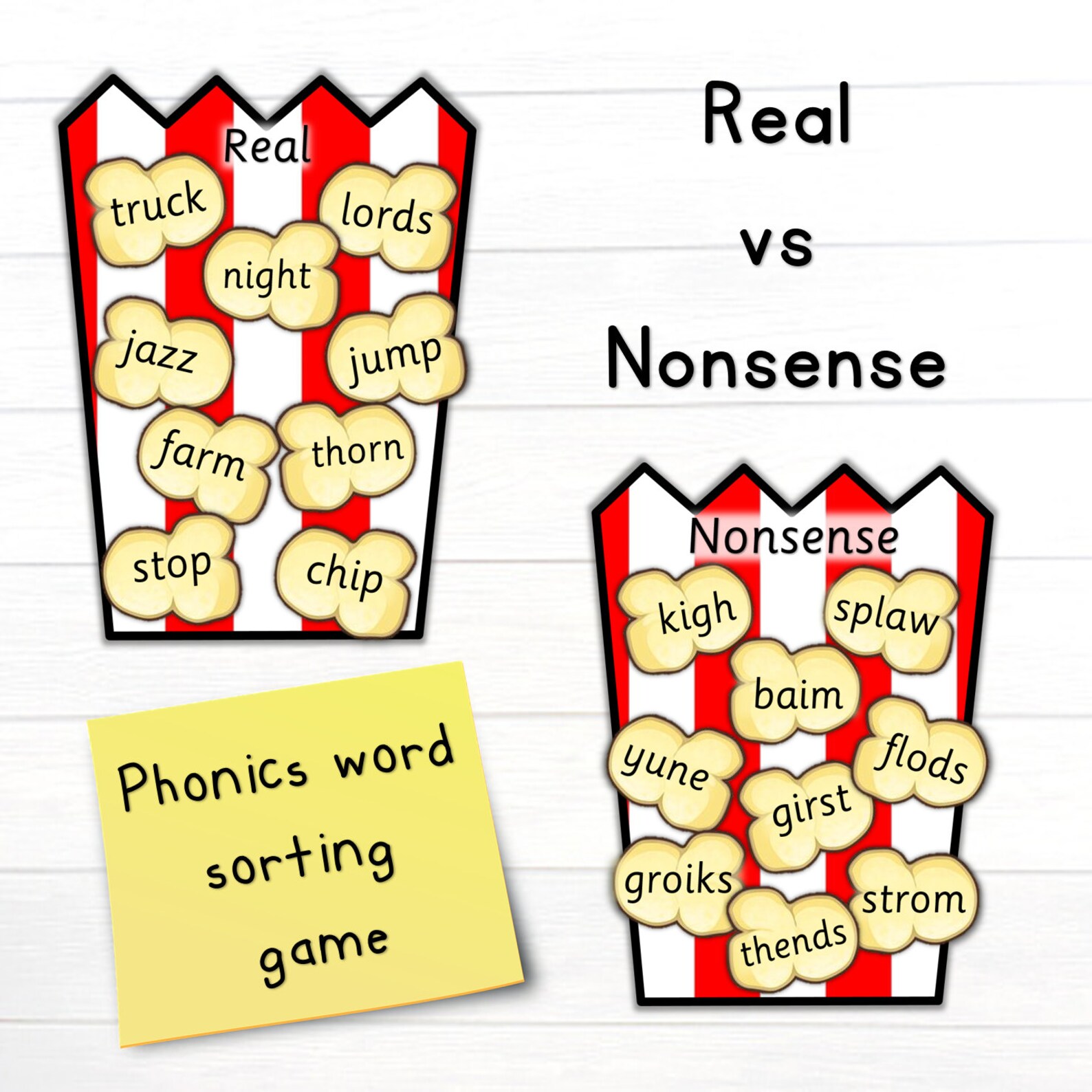 Phonics Word Sorting Game (screening Check Prep) - Popcorn - Etsy