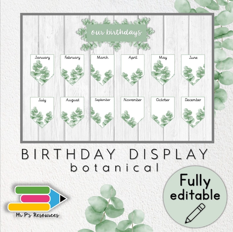Birthday Display - Botanical - Etsy
