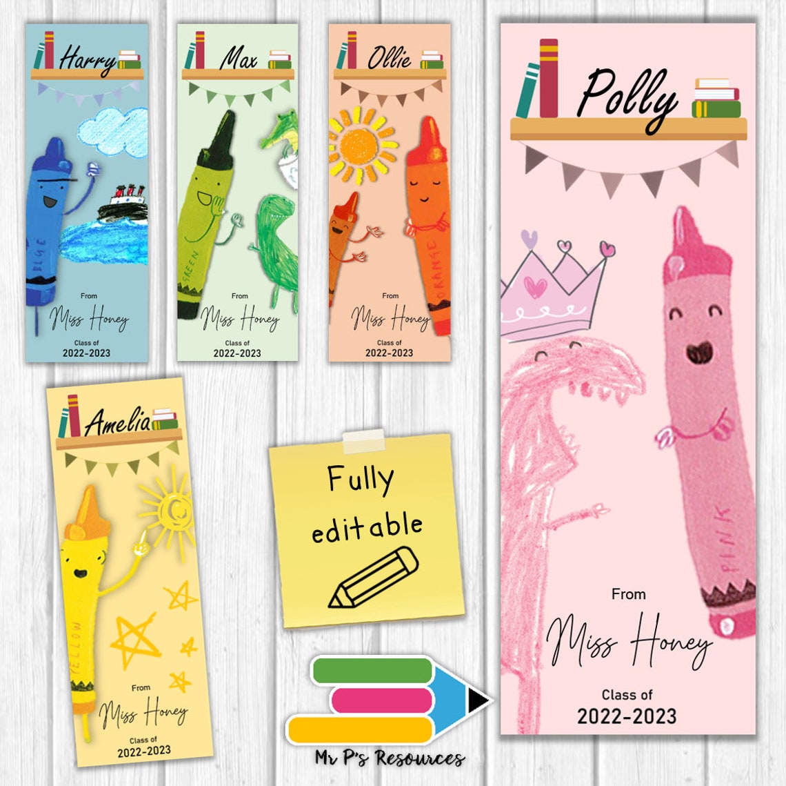 Crayon Print and Bookmark Bundle - Etsy