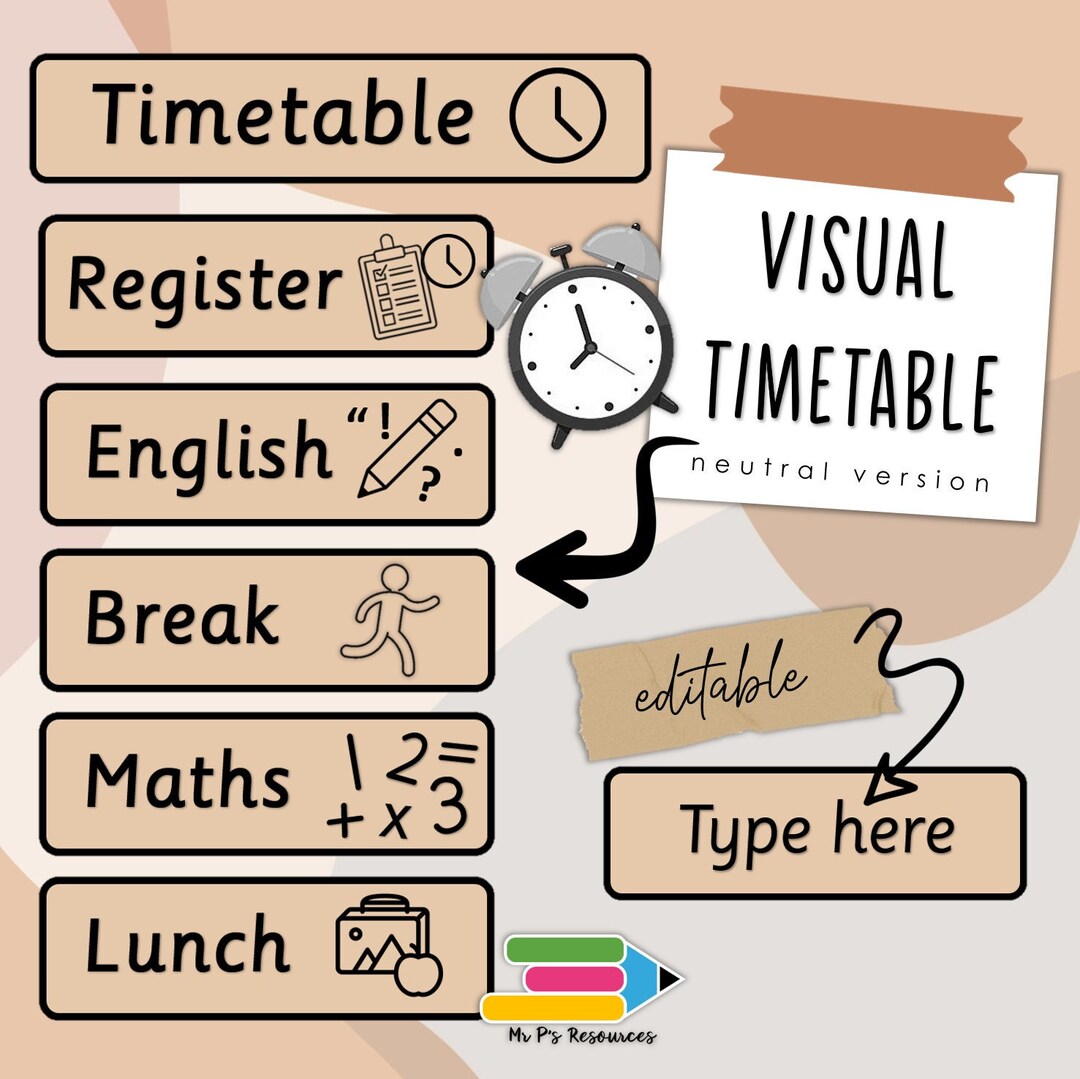 Visual Timetable - Neutral - Etsy