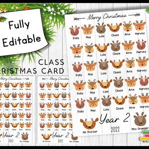 Personalised Class Christmas Card (BUMPER PACK) - Etsy