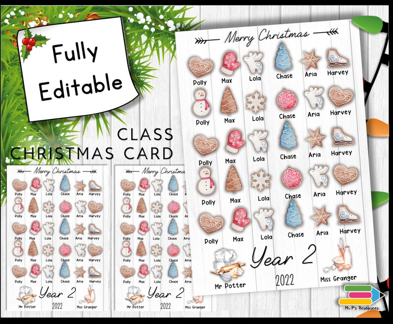 Personalised Class Christmas Card (BUMPER PACK) - Etsy